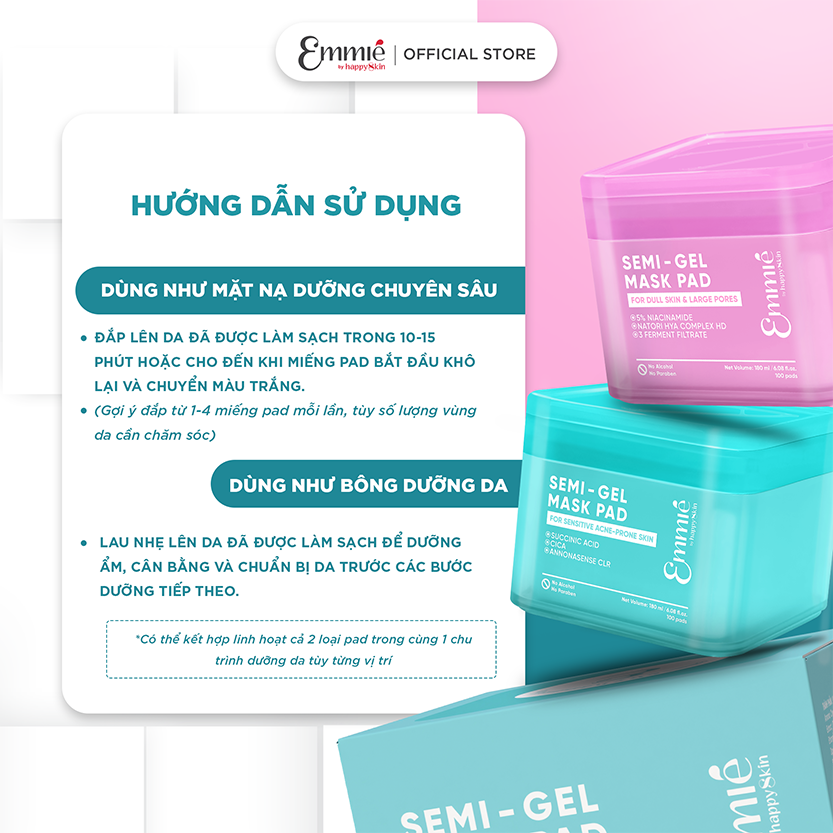 Hộp Mặt nạ 100 Miếng pad 5% NIA Sáng da Mờ thâm SEMI-GEL MASK PAD FOR ...