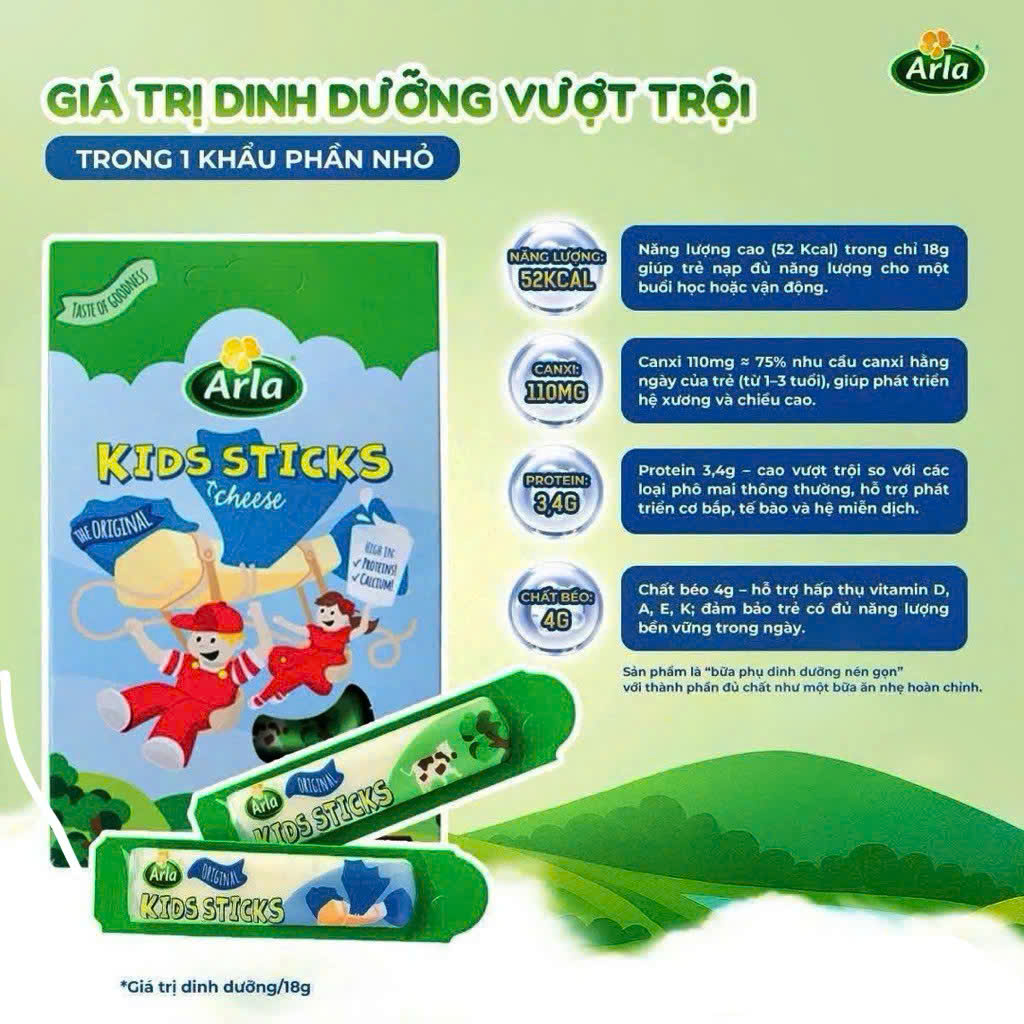 [Date T8/2026] Phô Mai Que - Phô Mai Thanh Hữu Cơ ARLA KIDS STICKS ...