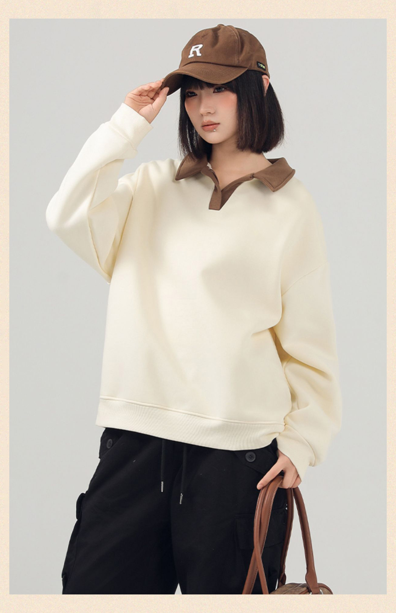 Áo Sweater Cổ V THÊU By PEABOO BST25 Thỏ Thêu Chất Nỉ 2 Da Dáng Unisex ...