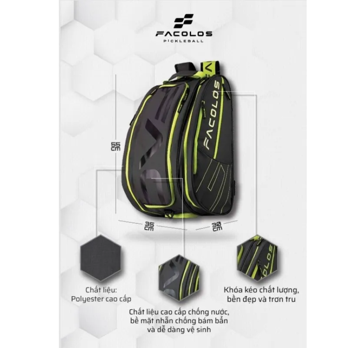Túi Đựng Vợt Pickleball | Balo Pickleball Facolos Elite - Hàng Chính ...