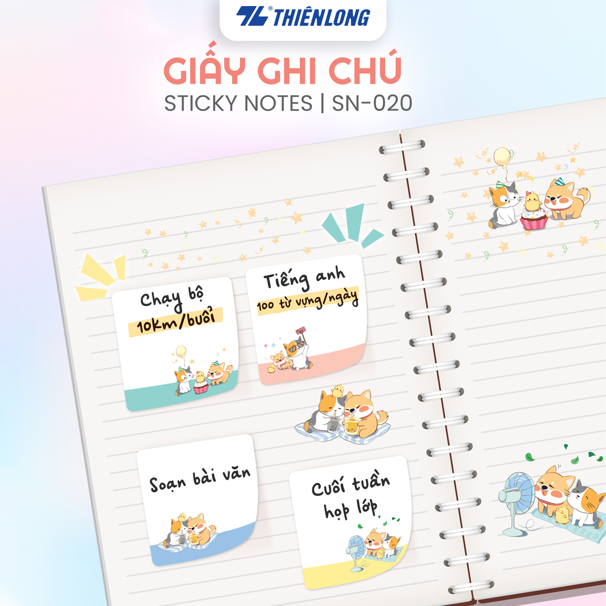 Combo 2 Giấy ghi chú Thiên Long - Giấy notes - Phân trang - Nhiều kích ...