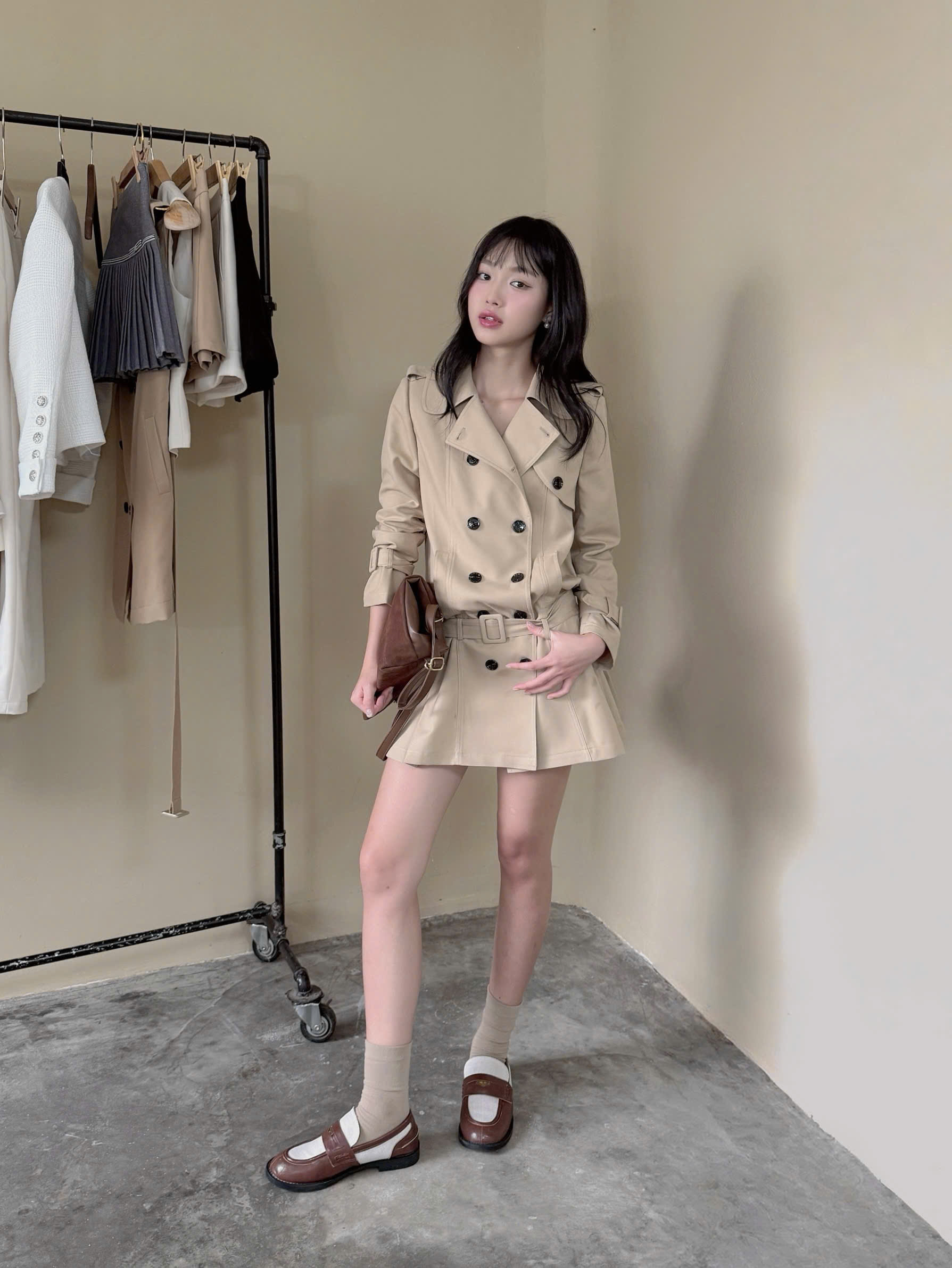 ARA - Váy xòe đai hông cúc dọc Evell Dress V132 | Shopee Việt Nam