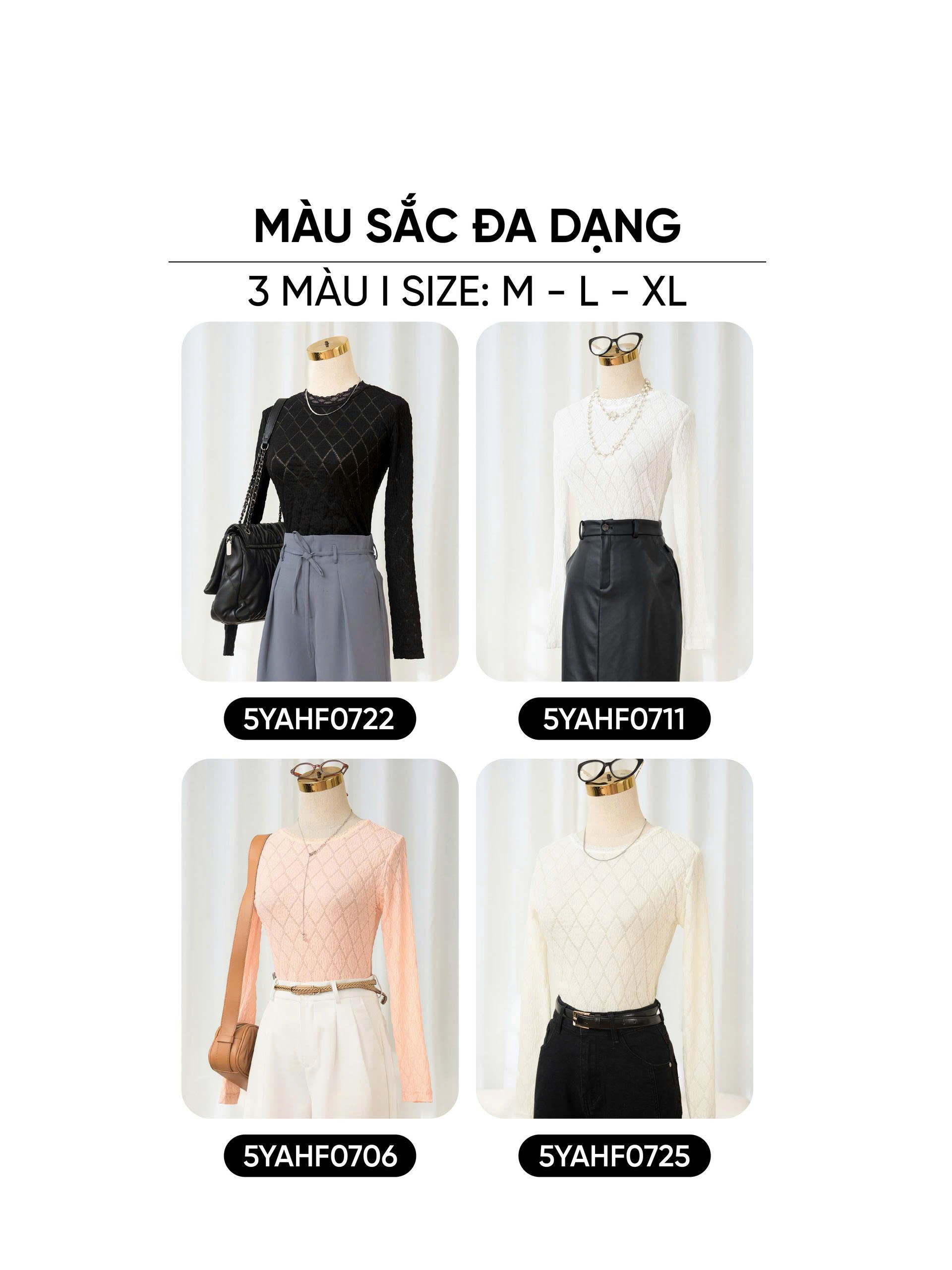 [Xả kho]Áo giữ nhiệt nữ YOUNGER BY CARDINA chất liệu vải ren cổ tròn ...