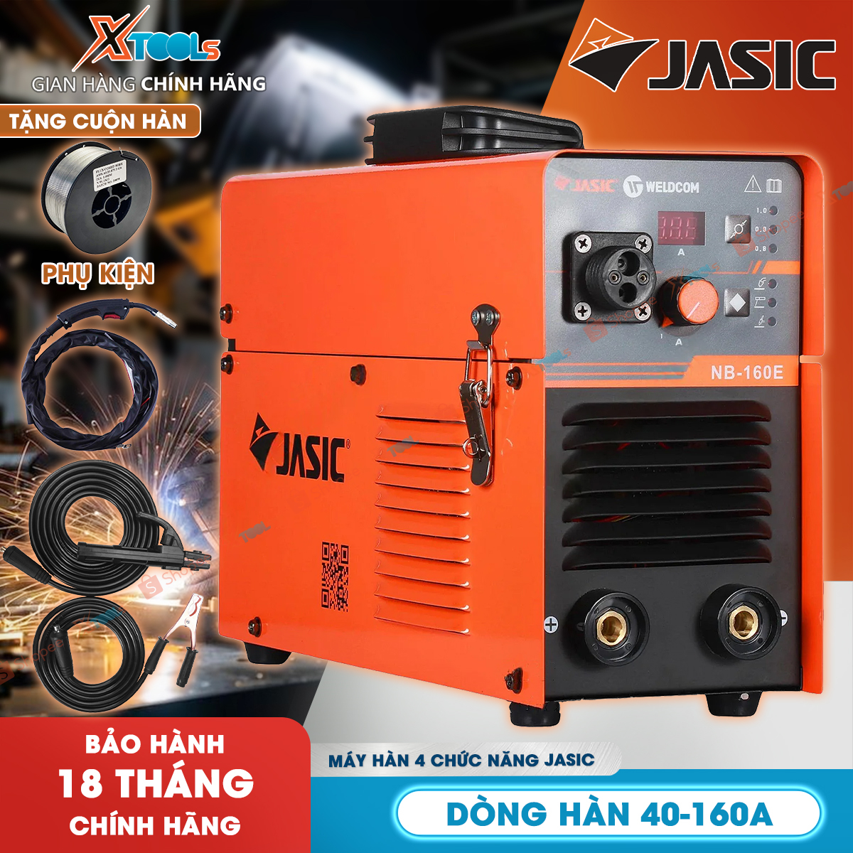 Máy hàn mig mini Jasic NB-160E dòng hàn 40-160A ngấu sâu tích hợp 3 ...