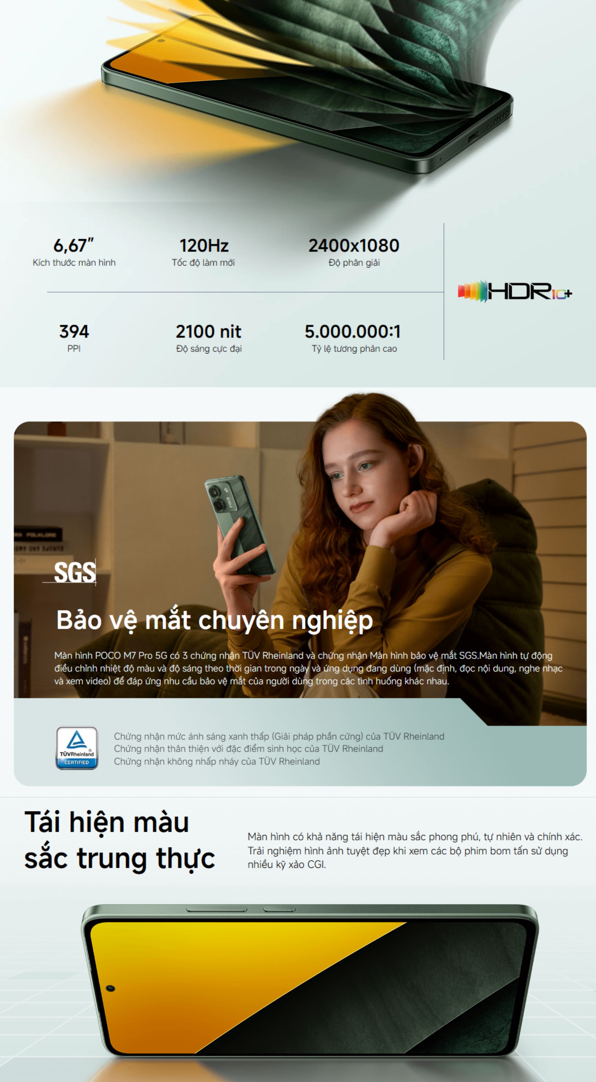 Điện thoại thông minh POCO M7 Pro 5G (8+256GB) | Màn 6.67" AMOLED FHD+ | Camera 50MP | MD 7025 ...