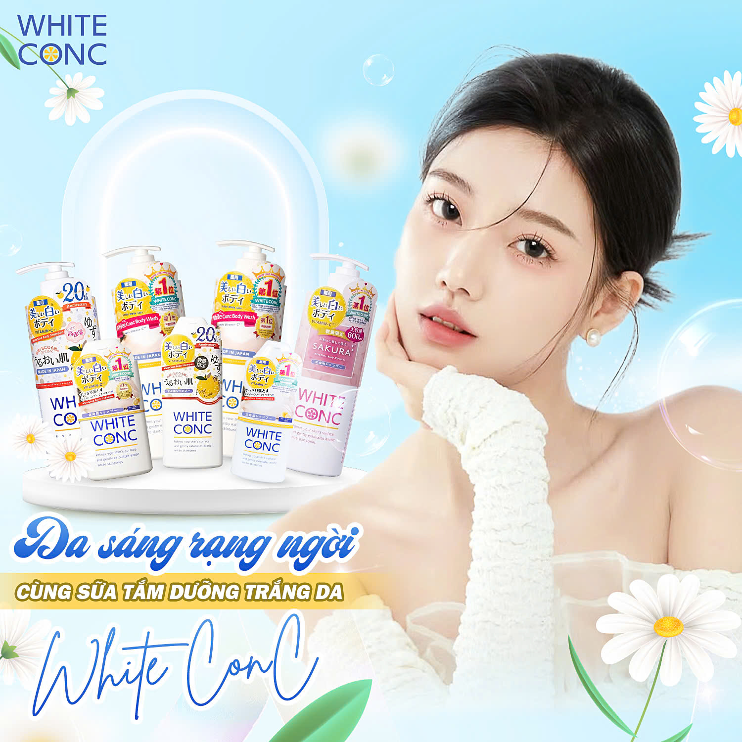 Sữa tắm trắng da toàn thân Body Vitamin C White Conc Nhật Bản 150ml ...