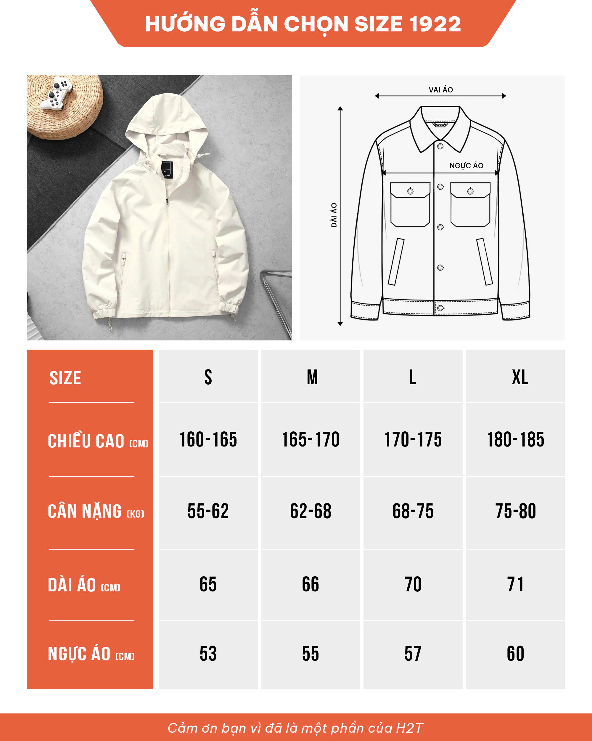 Áo Khoác Gió Nam H2T Chống Nước Giữ Ấm Tốt, 5 màu Vải CITY SHELL 1922 | Shopee Việt Nam