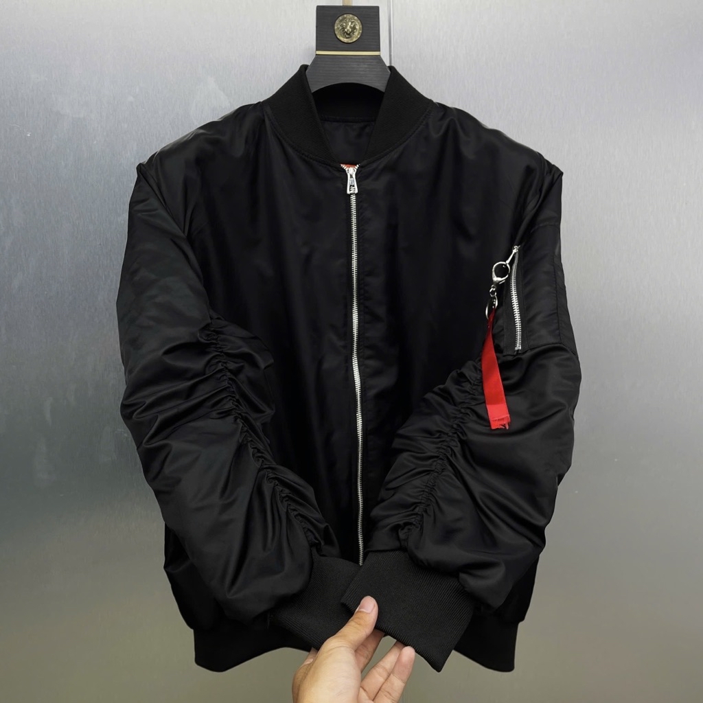 Áo khoác bomber gió nam nữ PB thân trơn túi bụng nắp cúc phối túi zip ...