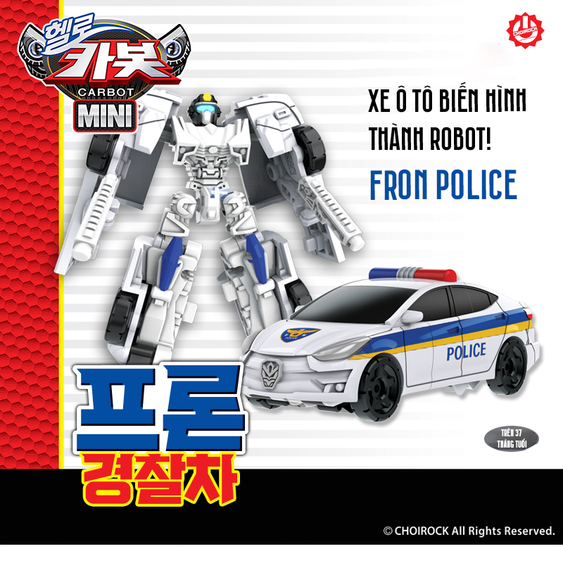 Đồ chơi robot biến hình Hello Carbot mini Fron Police | Biến hình 2 ...