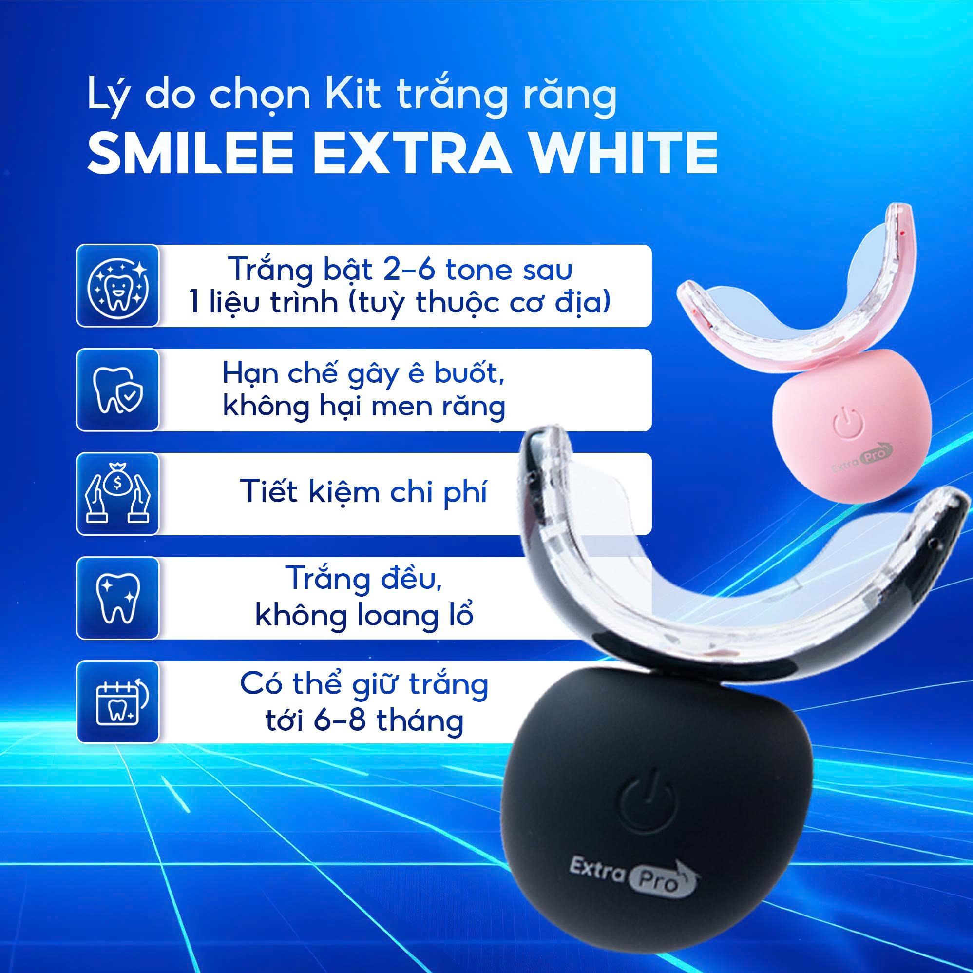 [GIÁ 546K LIVE KOL 15.11] Bộ Kit Trắng Răng Smilee Extra, làm trắng ...