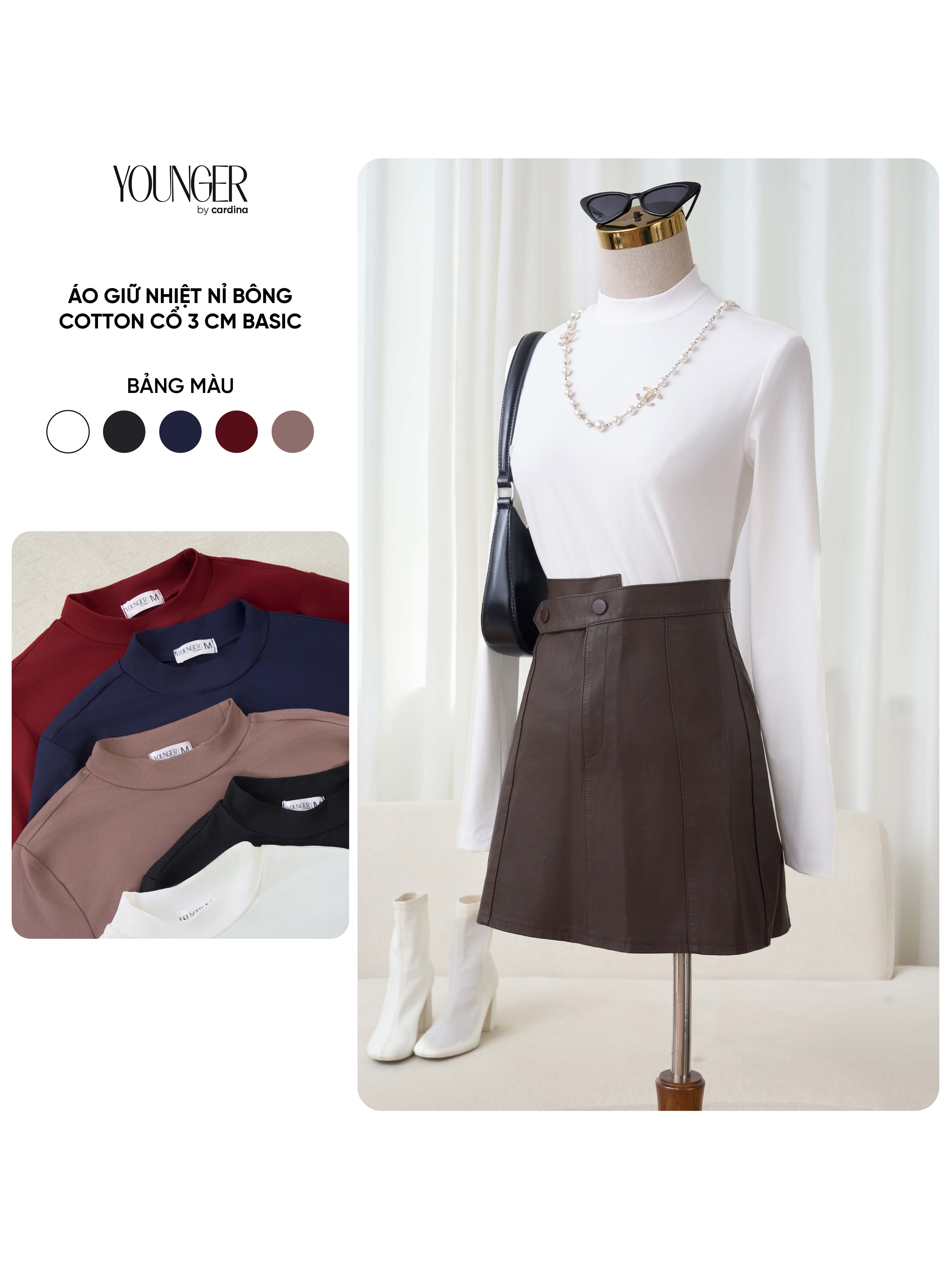 [Xả kho]Áo giữ nhiệt nữ YOUNGER BY CARDINA chất liệu nỉ bông cotton dài ...