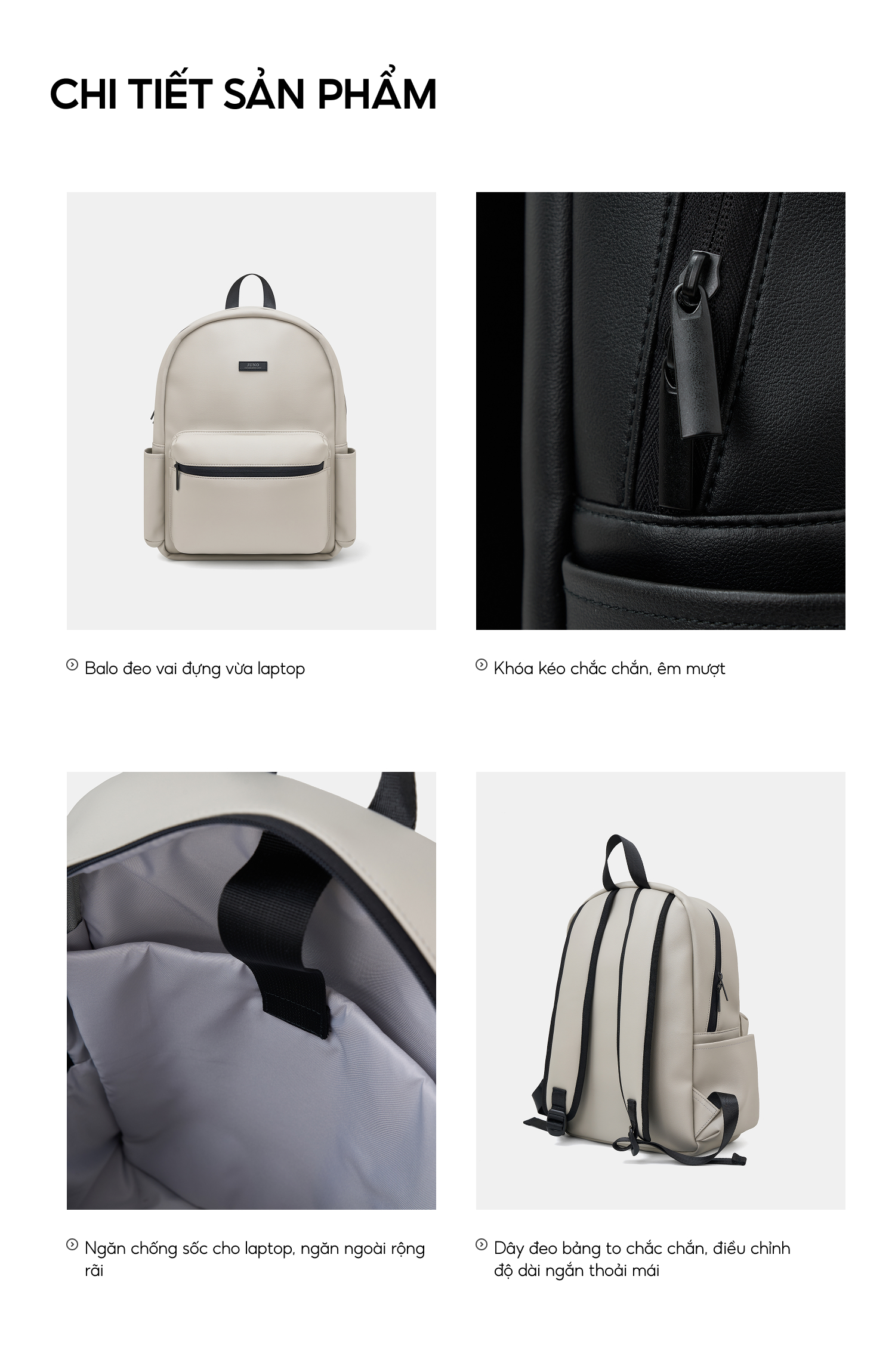Balo Nữ Thời Trang JUNO Unisex Có Ngăn Đựng Laptop BL173 | Shopee Việt Nam