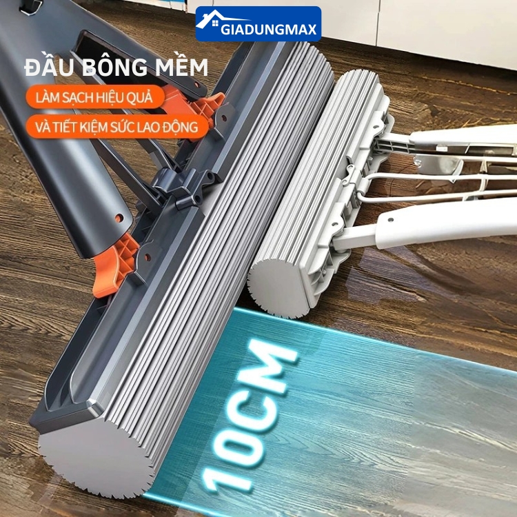 Cây Lau Nhà Tự Vắt Thông Minh, Chổi Lau Mút Xốp Gạt Nước Siêu Nhanh ...