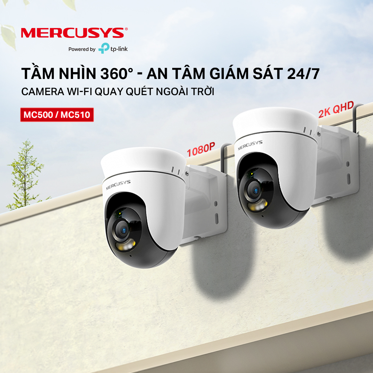 [VHL X Mercusys] Camera Wi-Fi An Ninh Ngoài Trời Mercusys MC500 (2MP ...