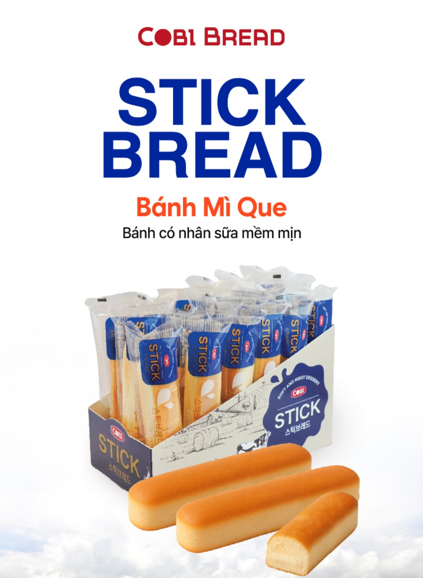 [HỎA TỐC HCM & HN] Bánh mì que nhân bơ sữa Cobi Stick Bread, Hộp 18 cái ...