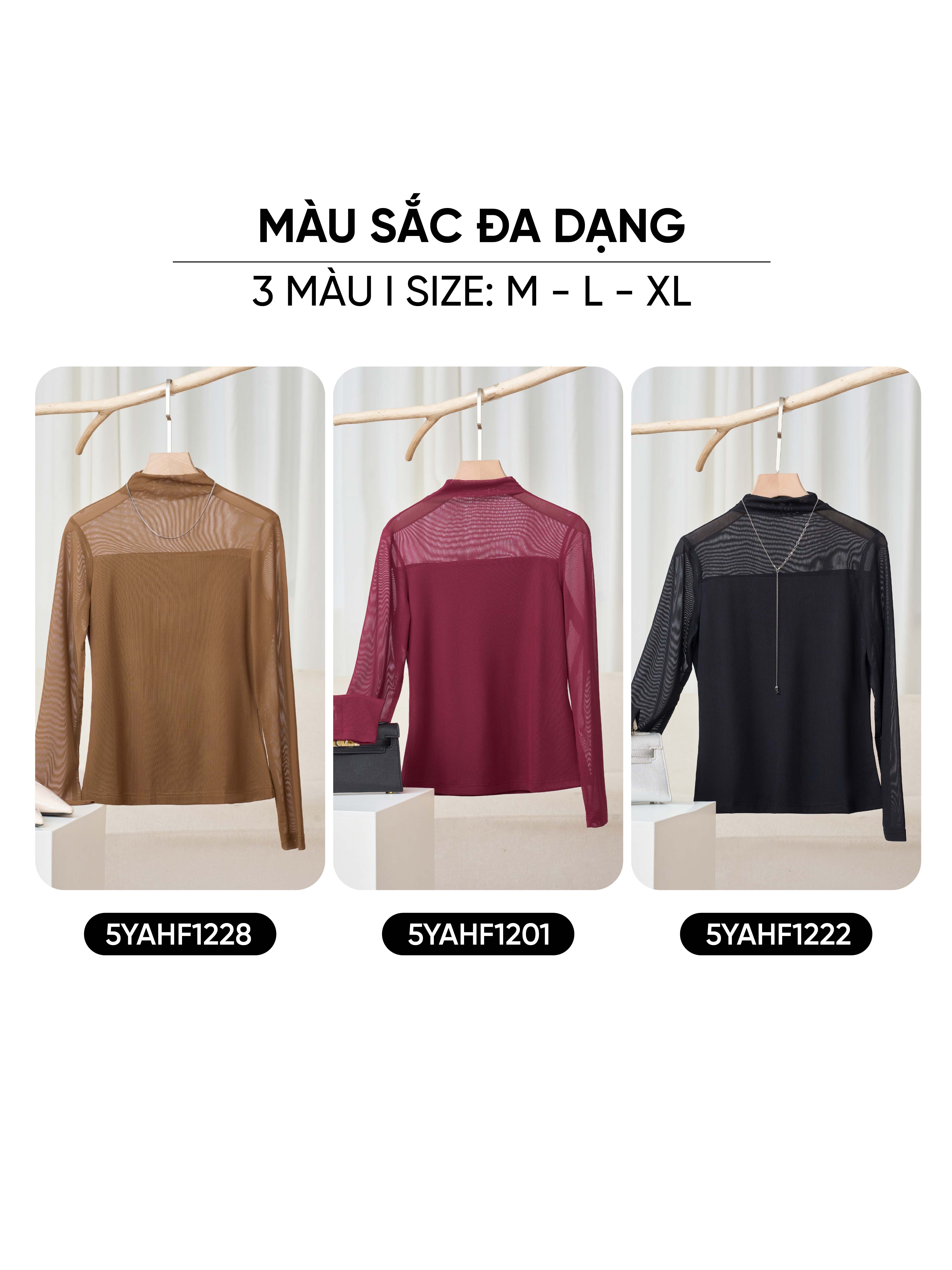[Xả kho]Áo giữ nhiệt nữ YOUNGER BY CARDINA chất liệu thun lưới cổ leo ...