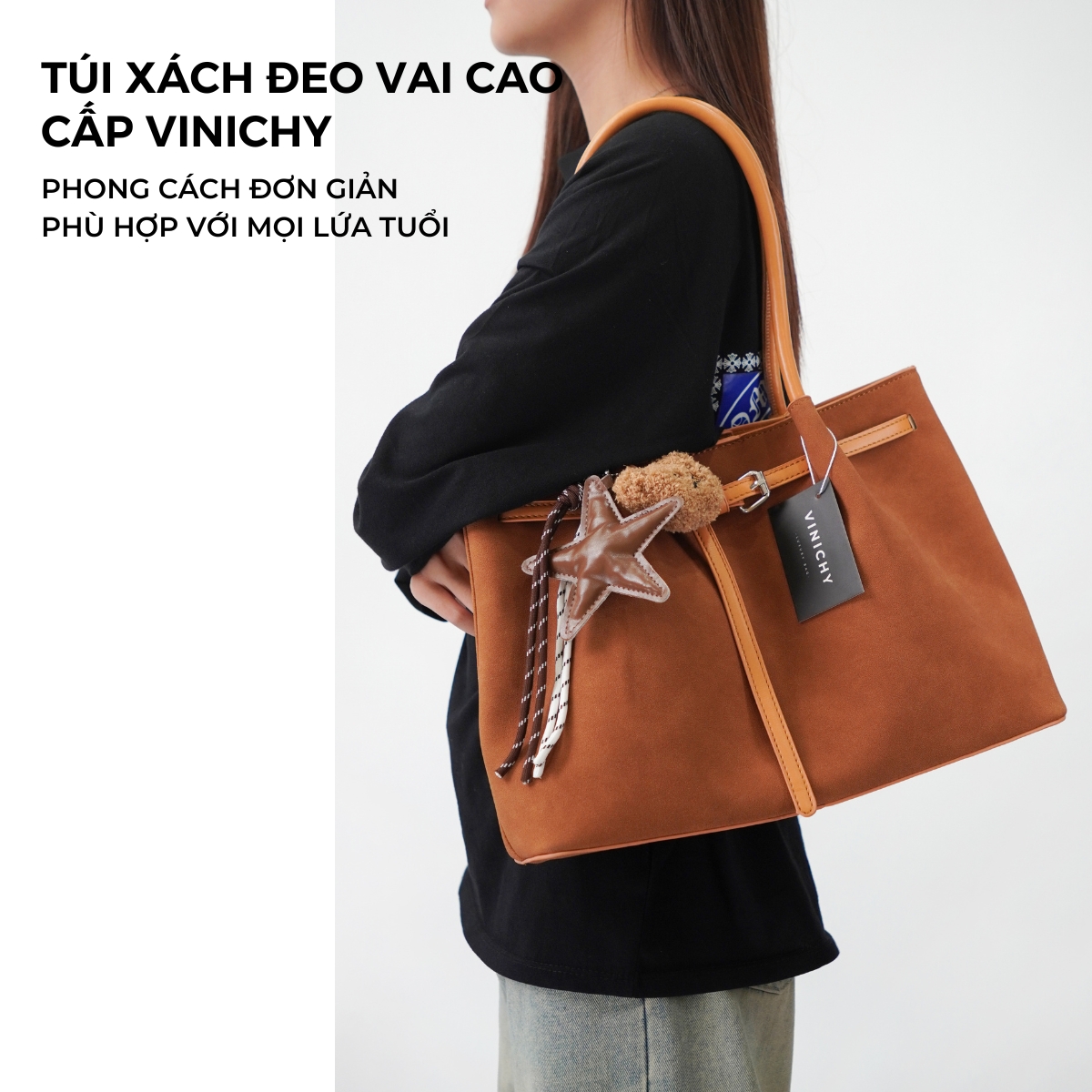 (Sản phẩm mở bán tặng quà) Túi xách nữ đeo vai VINICHY, tote dung tích lớn size 35cm HA808 ...