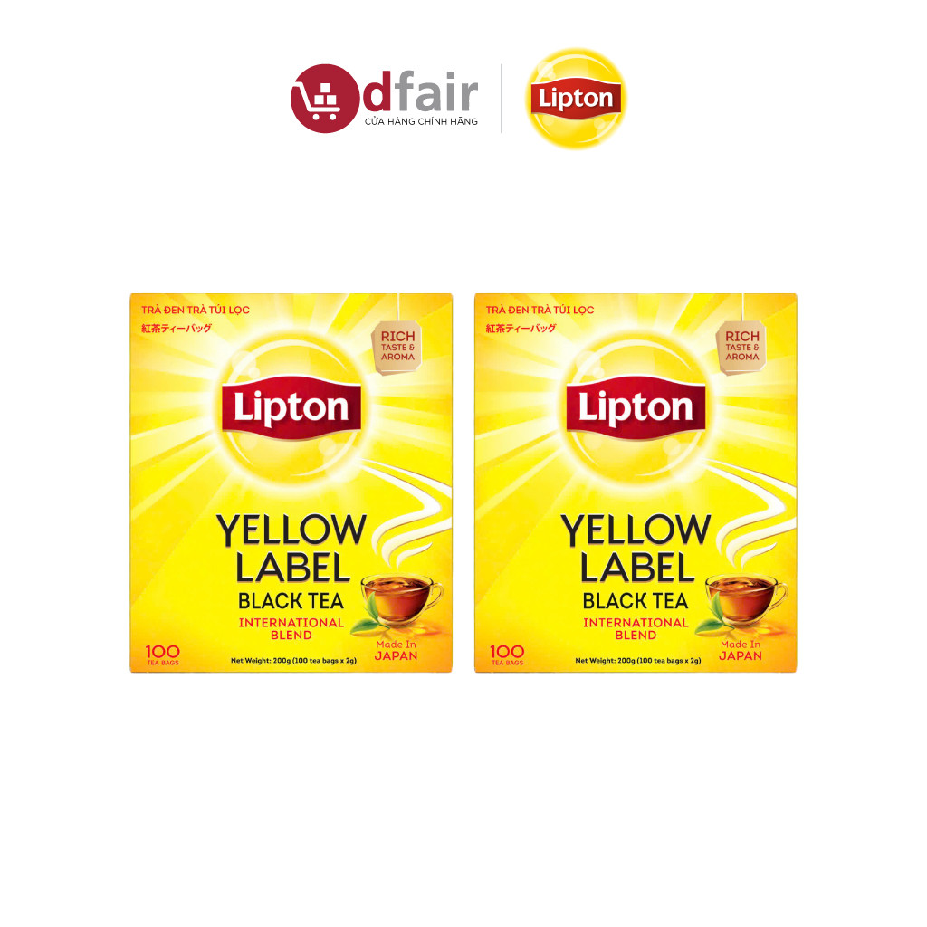 LIPTON Combo 2 Hộp Trà Đen Nhãn Vàng Túi Lọc (2g x 100 Túi) | Shopee ...