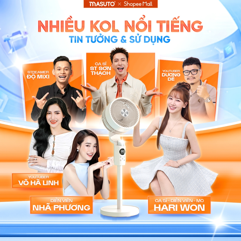 (1145K TẠI LIVE) Quạt Điện Cây Masuto Thông Minh AI Quạt Tuần Hoàn Điều ...