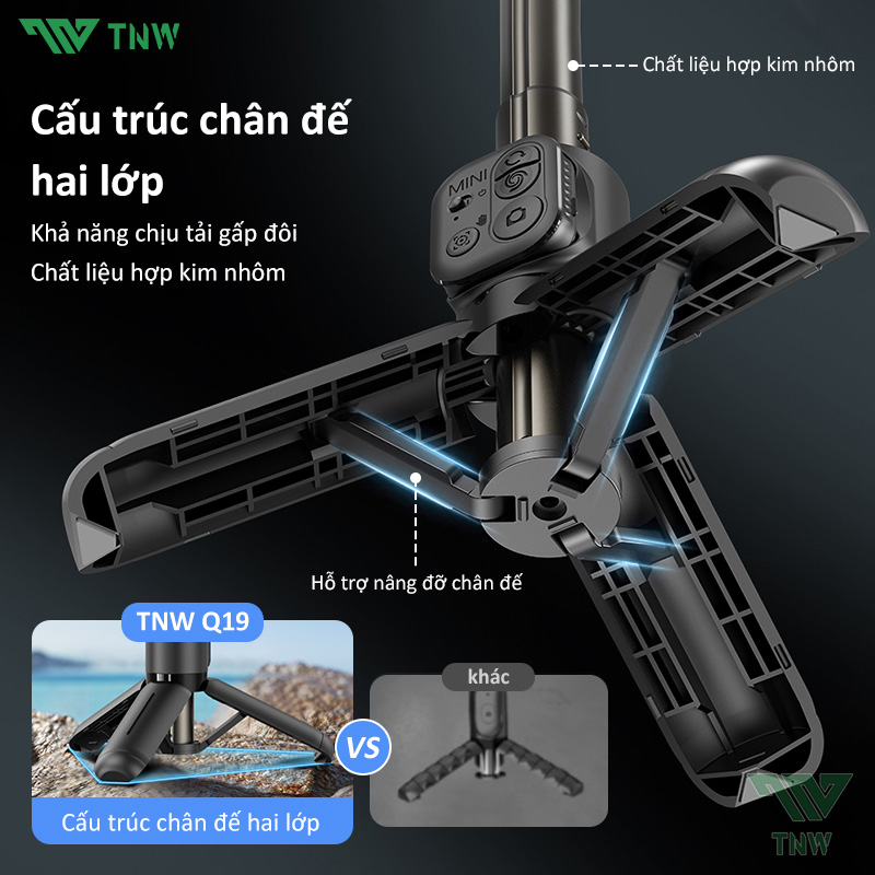 TNW Q19 Gimbal chống rung điện thoại 360 độ Gimbal chụp ảnh selfie có ...