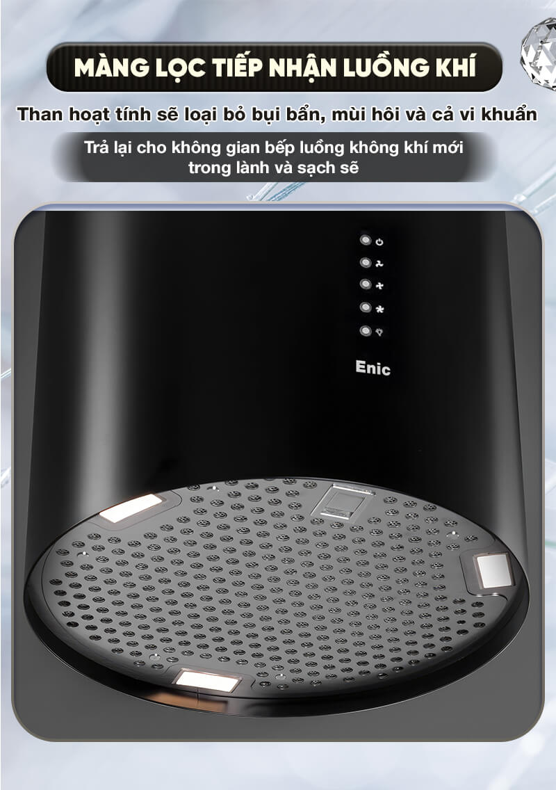 Máy hút mùi đảo Enic T33, loại bỏ hiệu quả khói và mùi thức ăn, độ ồn ...