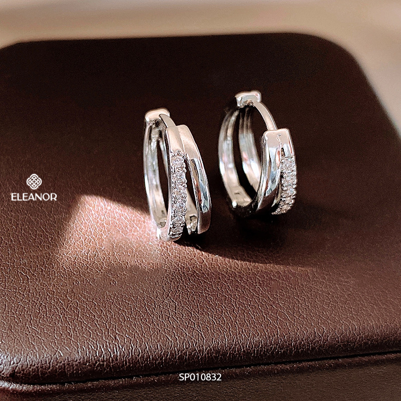 Bông tai nữ chuôi bạc 925 Eleanor Accessories hình tròn khuyên tai ...