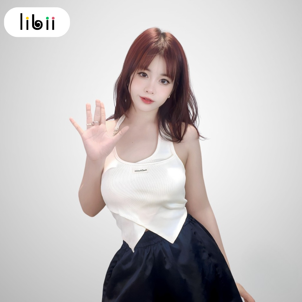 Áo croptop cổ yếm hở lưng phối khoen LIBII STORE – Thun gân co giãn, có ...