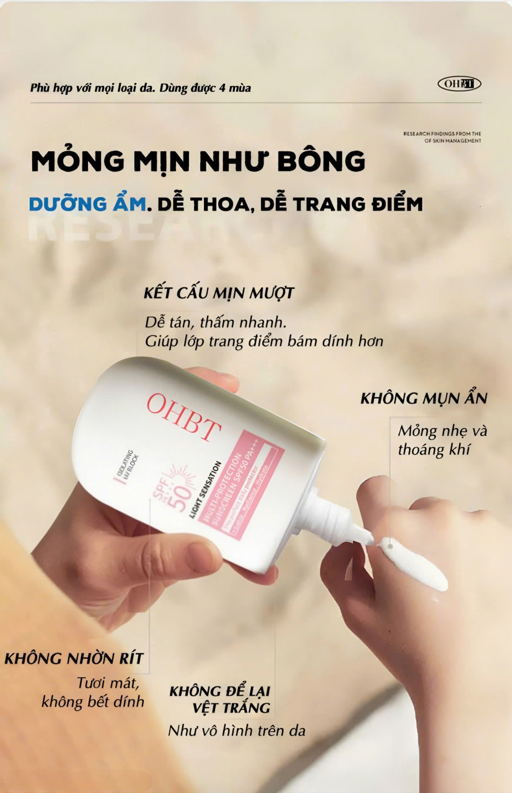 Kem Chống Nắng OHBT Đa Năng Phổ Rộng Nâng Tông OHBT Multi Protection ...