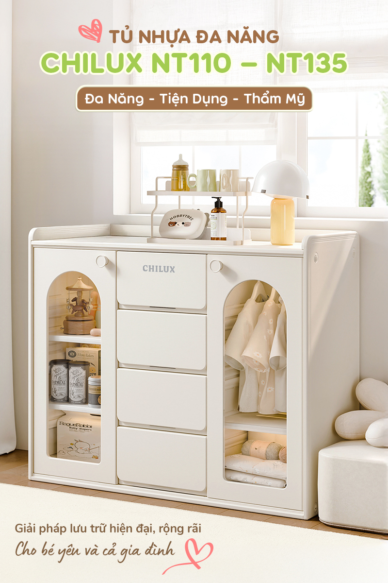 Tủ nhựa đa năng Chilux NT110-NT135 - Đựng quần áo, đồ chơi, thiết bị ...
