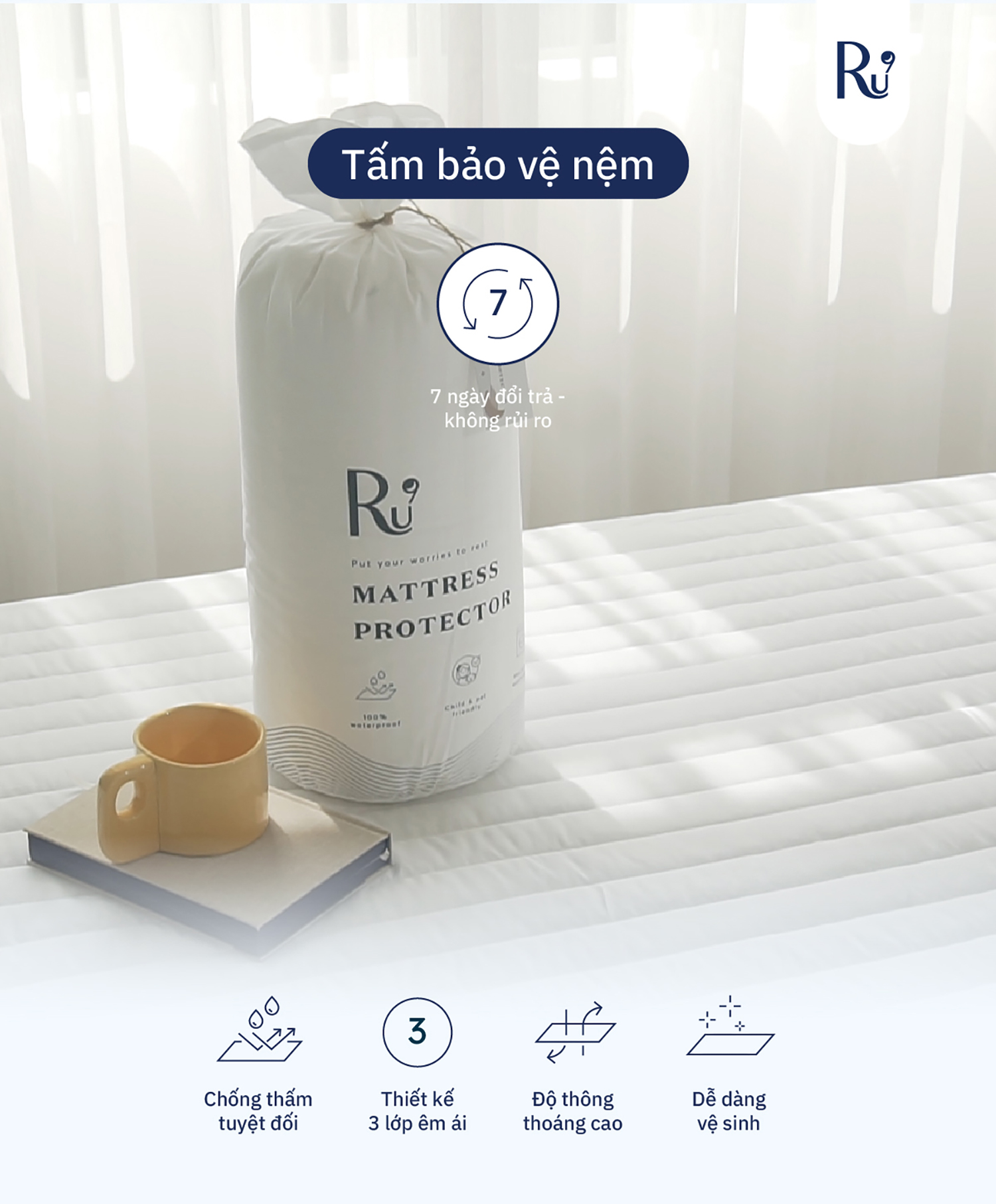 Tấm Bảo Vệ Nệm Ru9 | Mattress Protector | Chống Thấm Tuyệt Đối | Thông ...