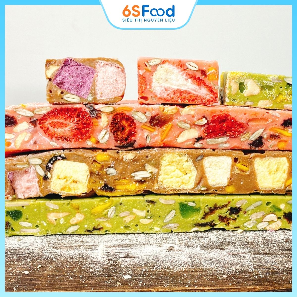 Set Làm Kẹo Nougat Thượng Hạng Kèm Khuôn Mix 3 Vị Dâu, Matcha, Sữa Hạt ...