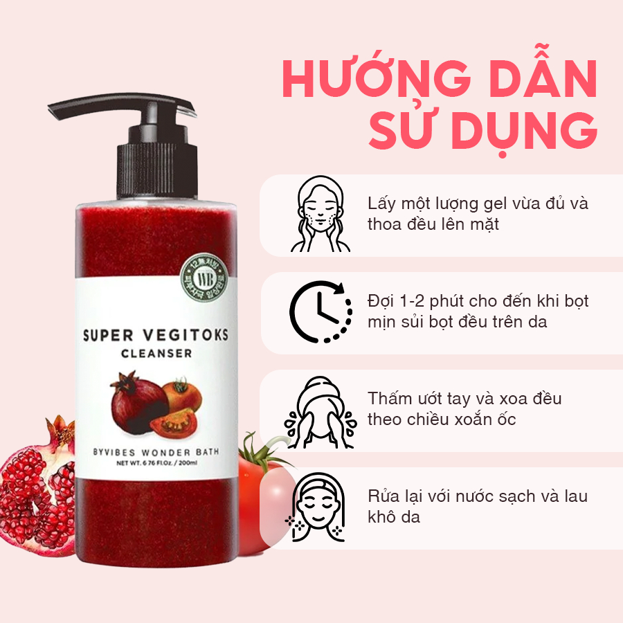 Sữa rửa mặt làm đều màu da Chosungah Wonder Bath Super Vegitoks Red ...