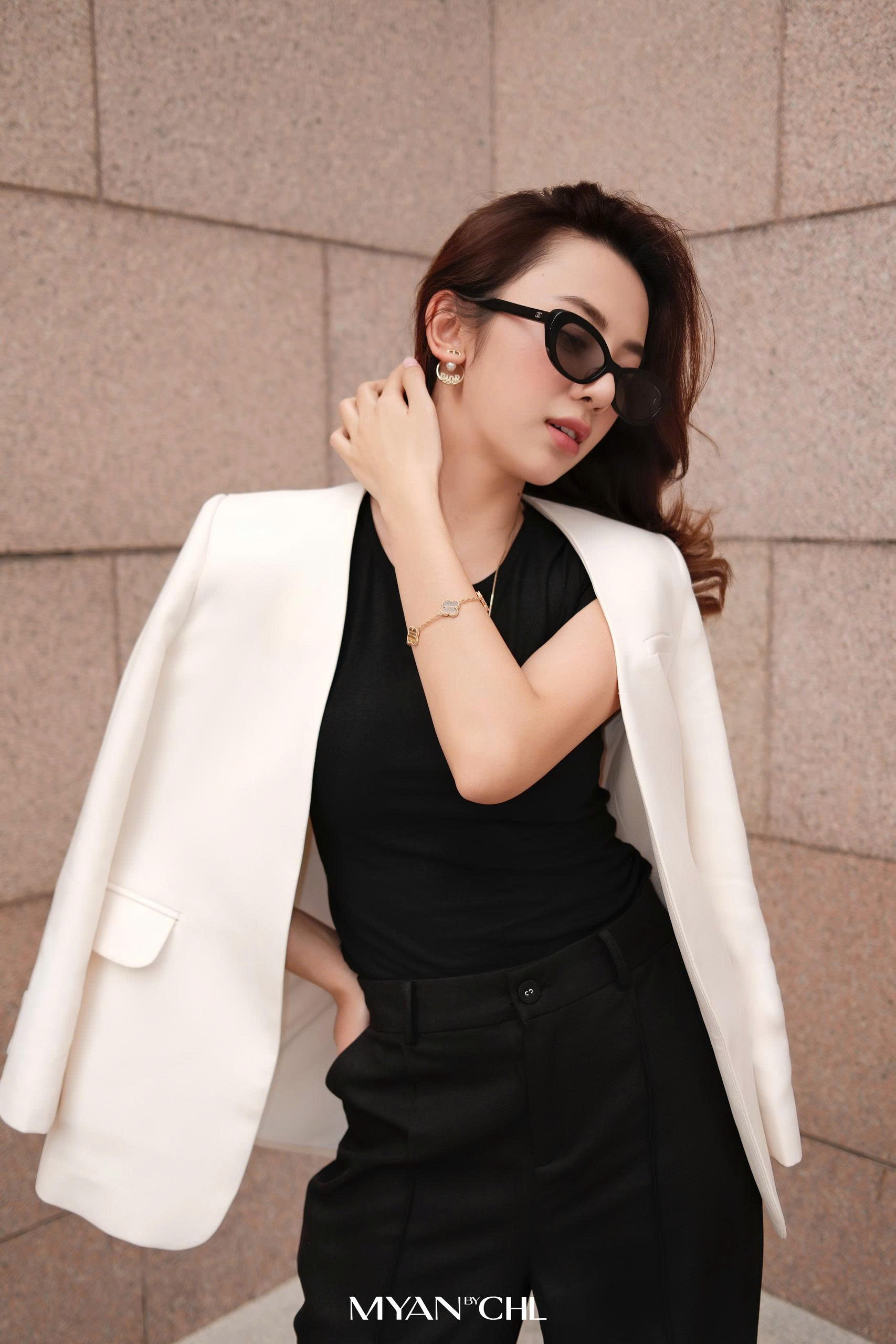 Áo Blazer Không Cổ Vạt Tròn 2 Túi MYAN DESIGN Thời Trang Thanh Lịch ...