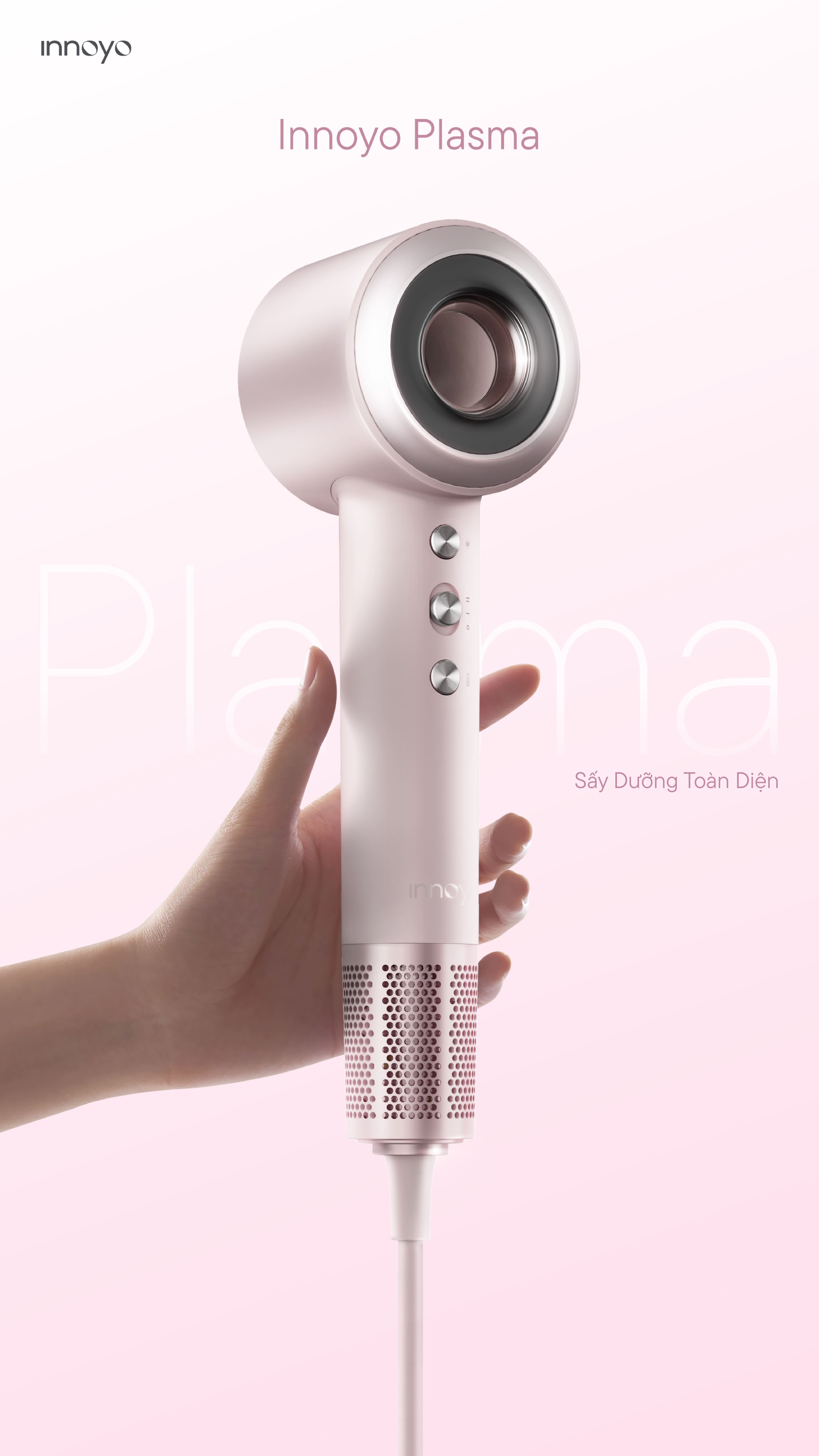 Máy sấy tóc Innoyo Plasma - Công nghệ Plasma ion kép, sấy nhanh trong 3 ...