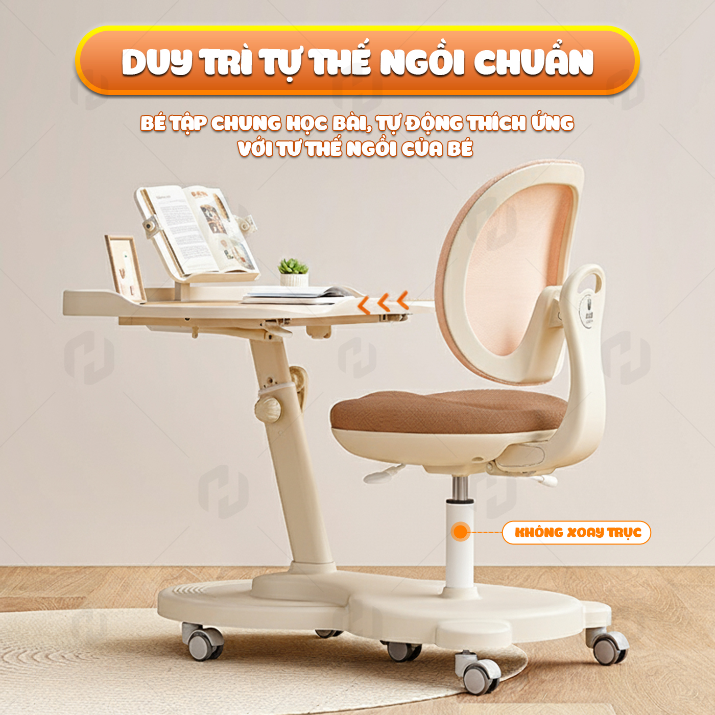 Bộ bàn học T74 liền ghế chống gù – Giữ tư thế ngồi chuẩn, giúp bé học ...