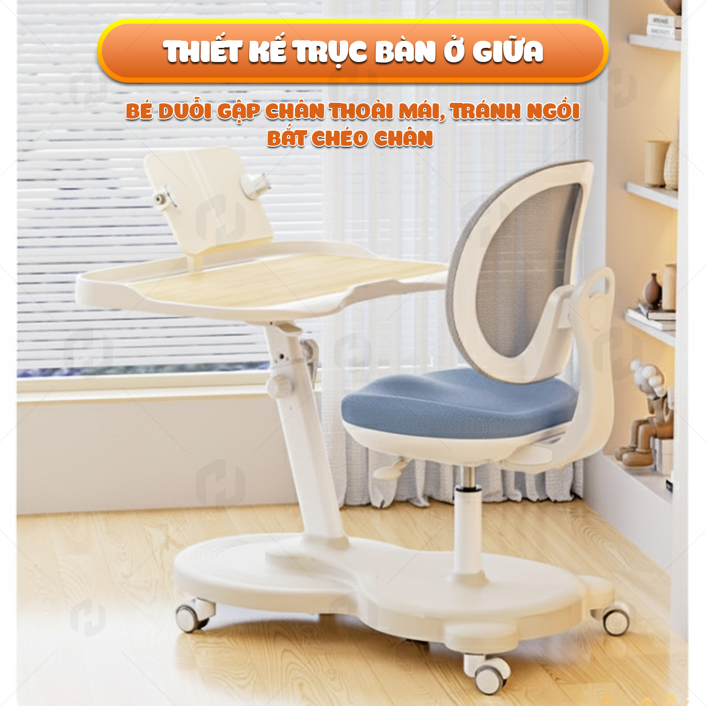 Bộ bàn học T74 liền ghế chống gù – Giữ tư thế ngồi chuẩn, giúp bé học ...