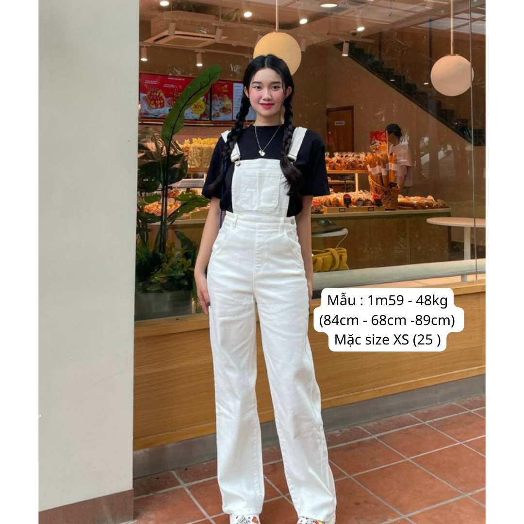 TIENSTYLE - Quần Yếm Jean Dài Nút Hông Màu Sắc Trẻ Trung, Yếm Hồng Hai ...