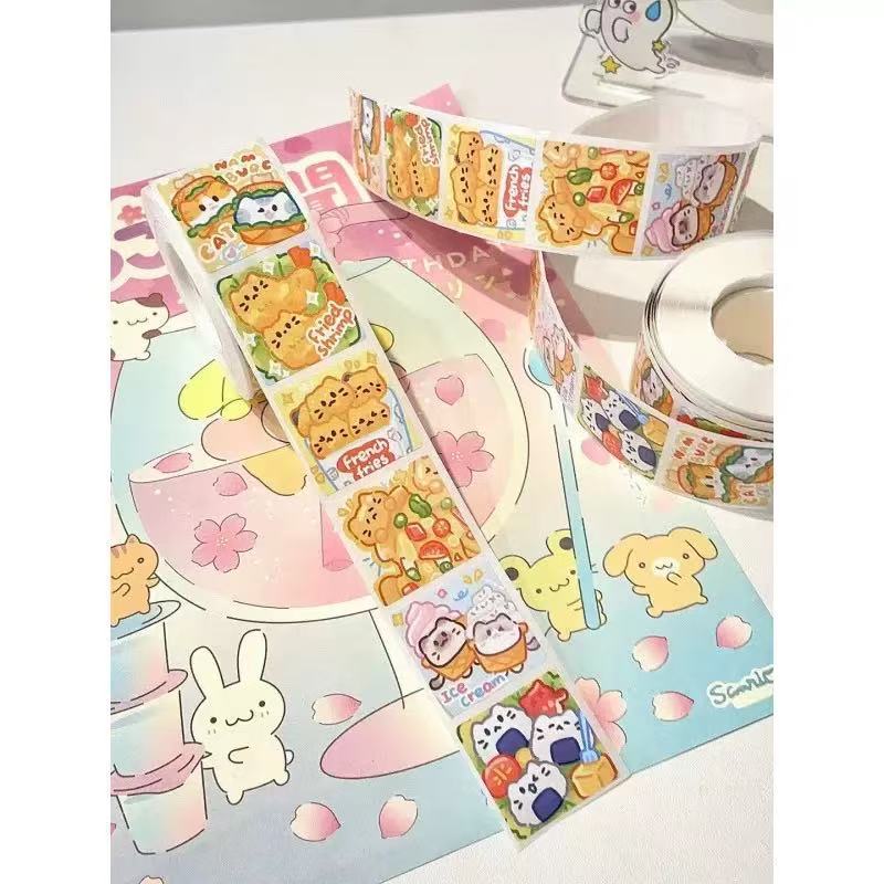Cuộn 500 sticker dễ thương đa dạng chủ đề trang trí sổ vở học sinh quà ...