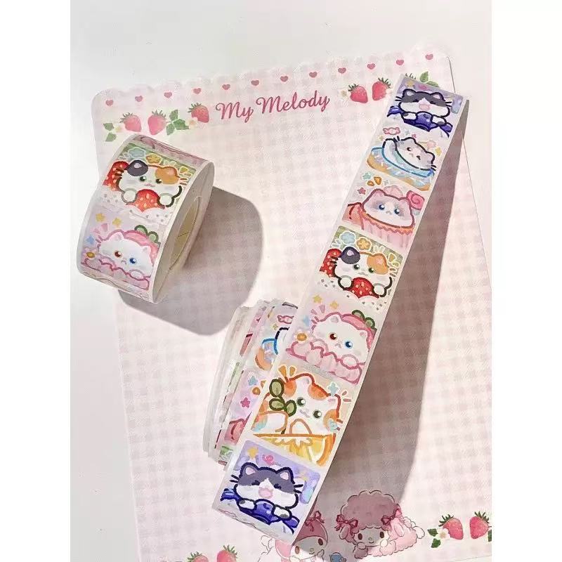 Cuộn 500 sticker dễ thương đa dạng chủ đề trang trí sổ vở học sinh quà ...