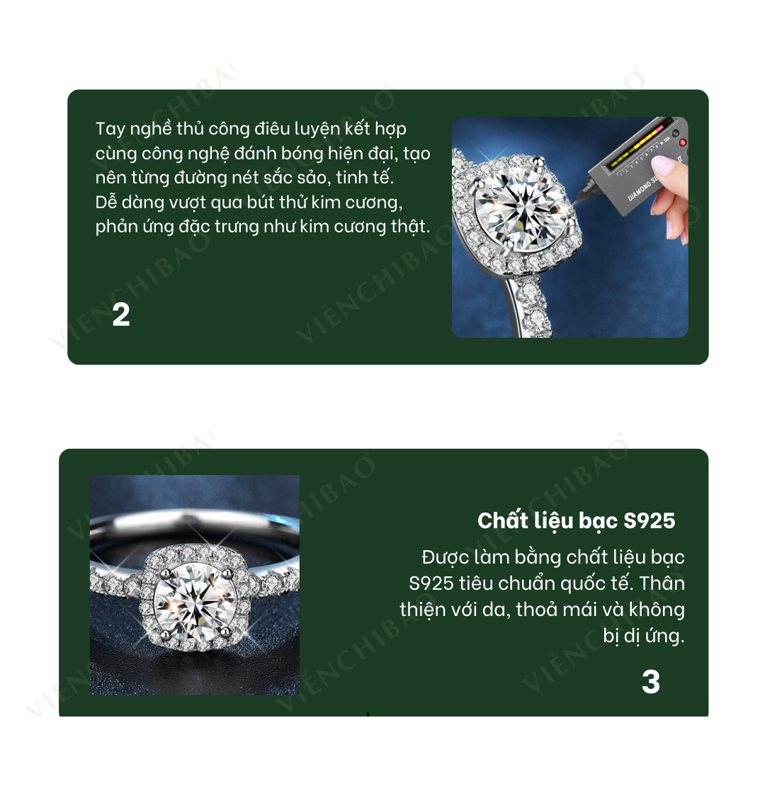 [KIỂM ĐỊNH GRA] Nhẫn vuông đính Moissanite 6.3 li freesize S925 - HuyK ...