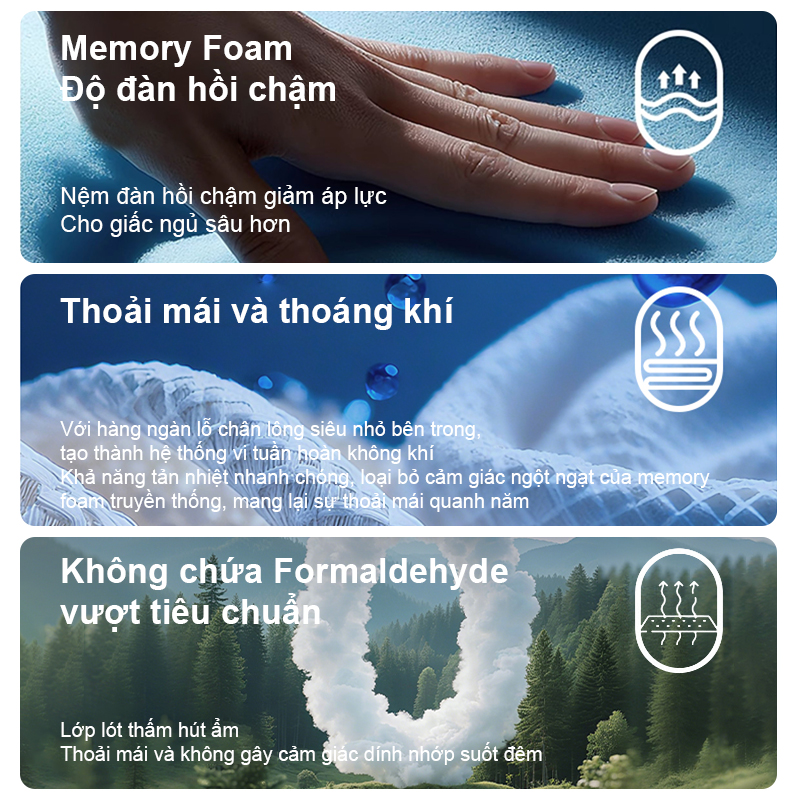 DreamHug Nệm Foam 1m2x2m Dày 5cm Đa Tầng Giảm Áp | Shopee Việt Nam