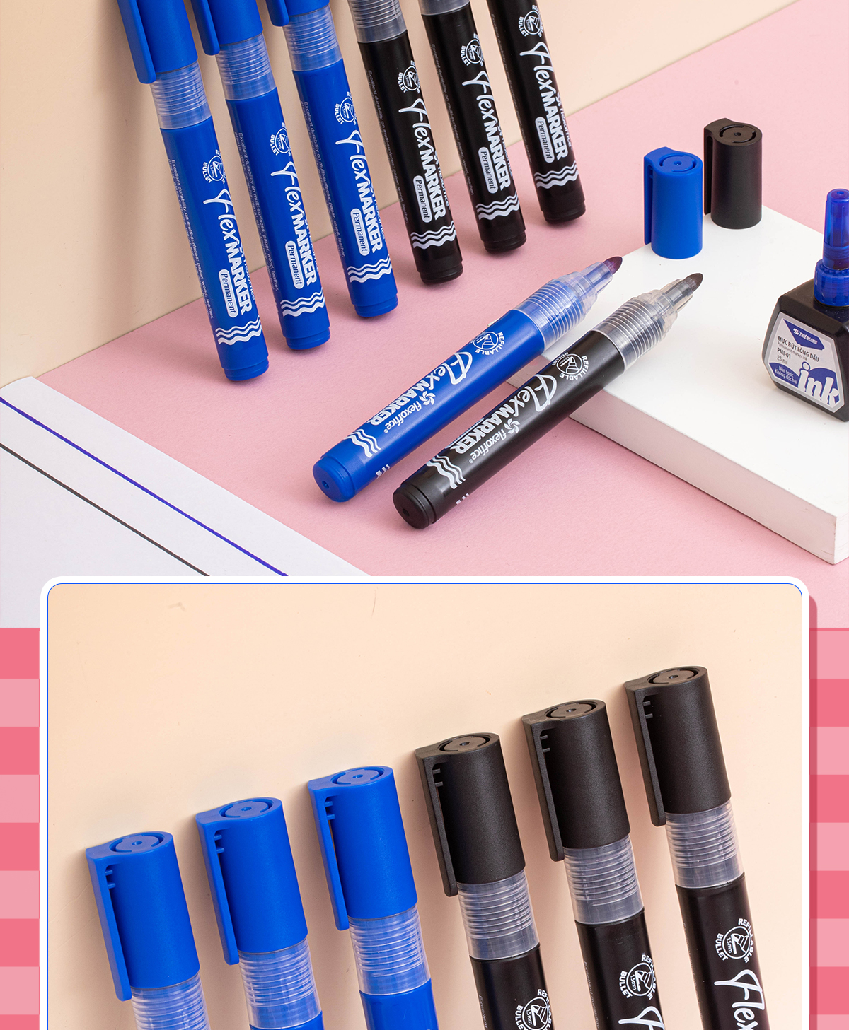 Combo Bút lông dầu Flexoffice Flex Marker FO-PM014/XK - Hàng xuất khẩu ...