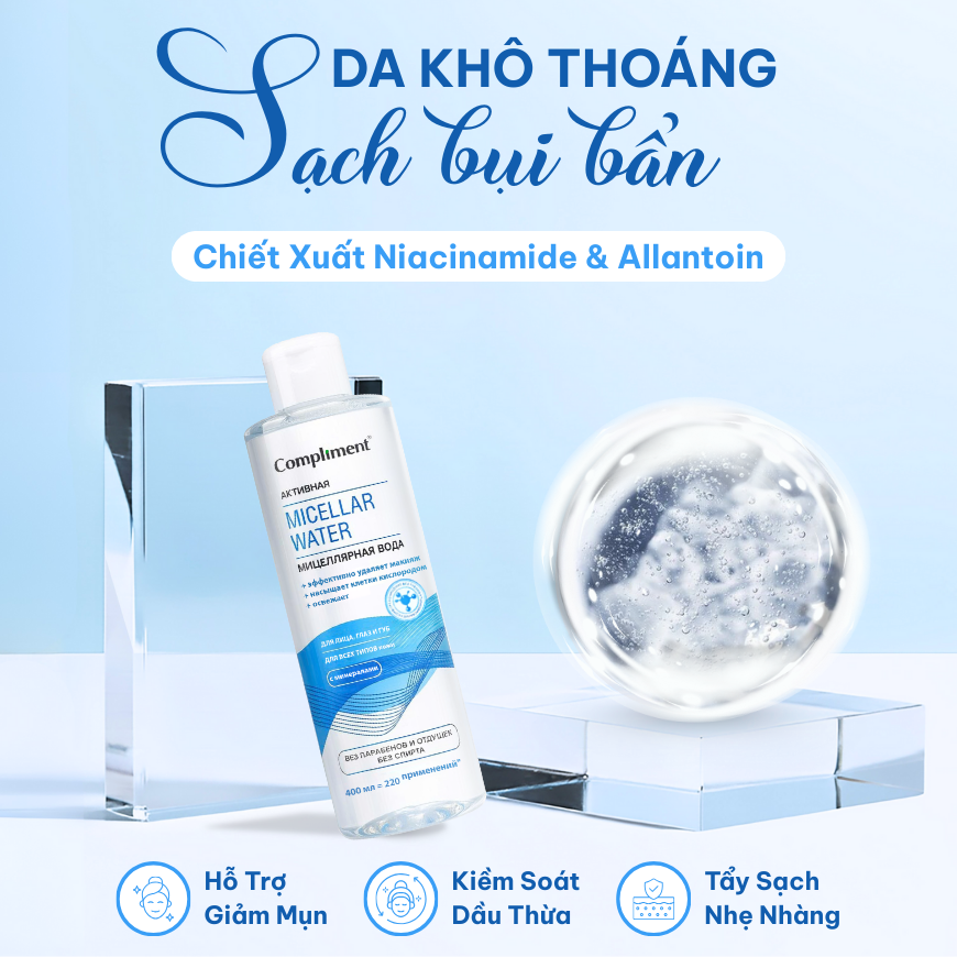 Nước Tẩy Trang Micellar Water Compliment Sạch Sâu Kiềm Dầu, Gỉam Mụn Mờ ...