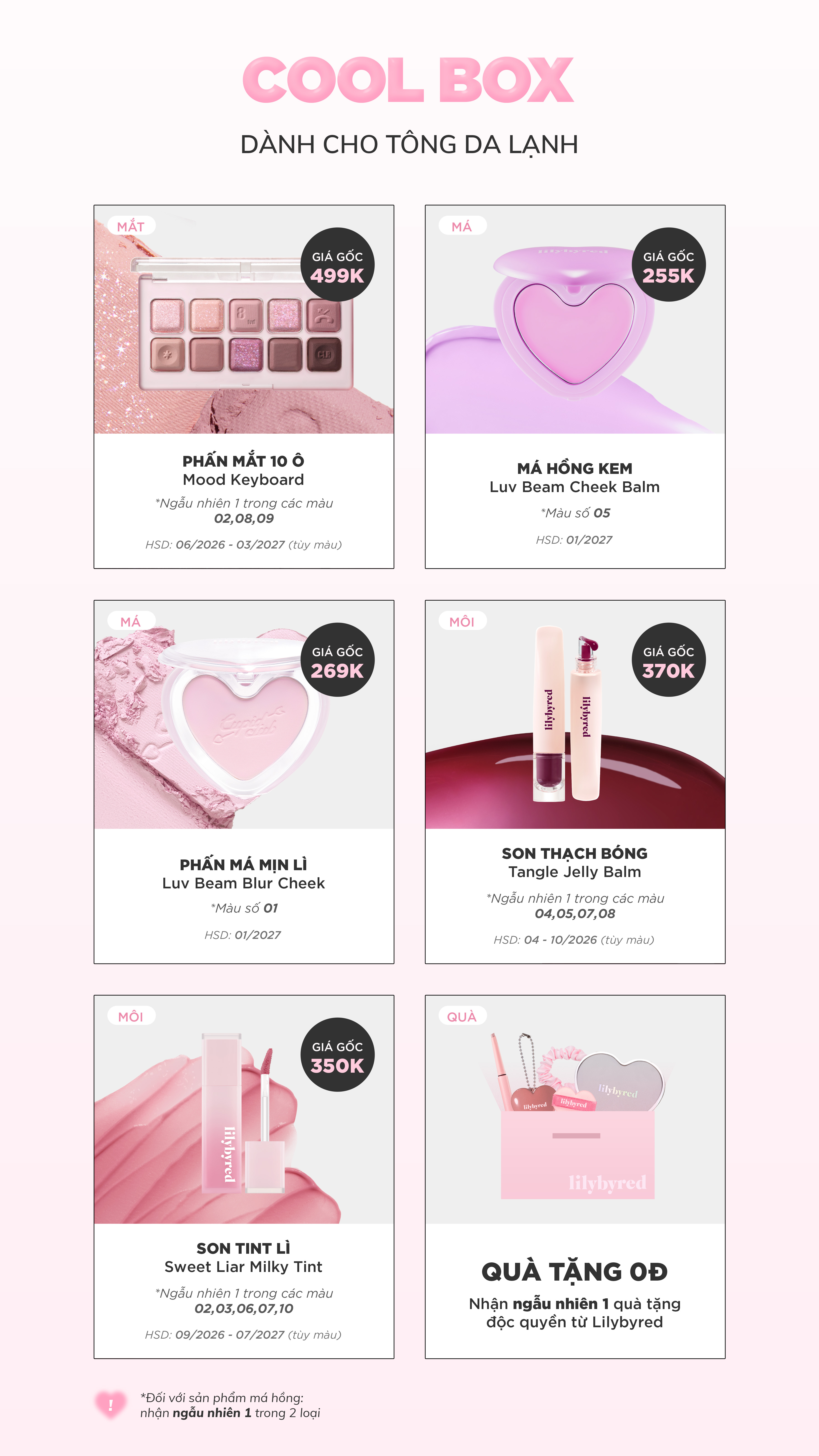 Lucky Box - Hộp quà mĩ phẩm makeup may mắn Lilybyred Tone Matching ...