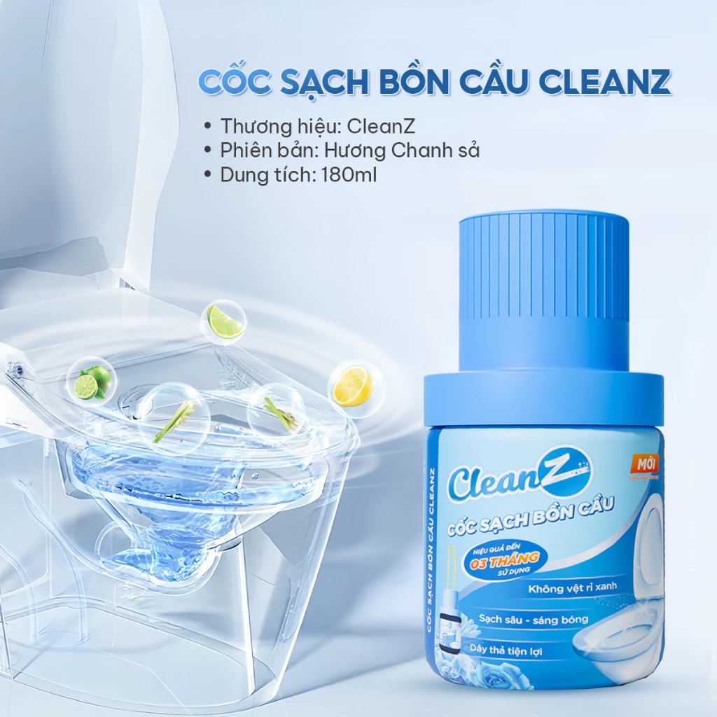 Cốc Sạch Bồn Cầu Cao Cấp 3 Trong 1 Cleanz AIKOMI 180G (Diệt Khuẩn - Làm ...