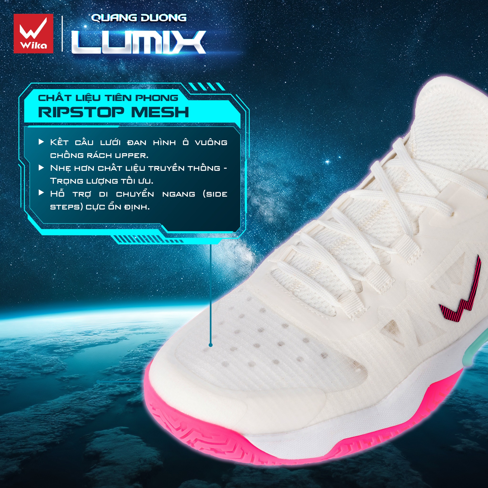 Giày Pickleball Nam Nữ WIKA LUMIX xQUANG DƯƠNG Chính Hãng, Thanh Chống ...