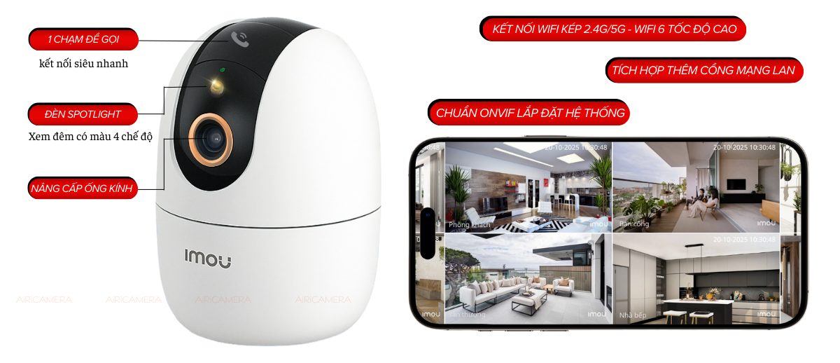 [Ranger 2 Pro] Camera Imou A52 Pro 3K 5MP (2688x1664) Đêm có màu 4 chế ...