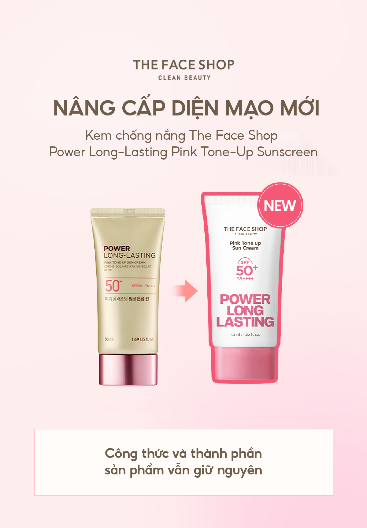 [FS]Combo 2 Kem Chống Nắng Thefaceshop Power Long Pink Tone Up Spf50 ...