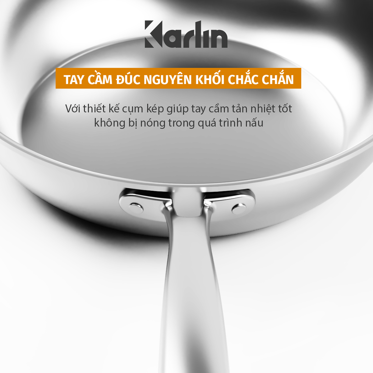 Chảo Inox 316 Chống Dính KARLIN P26, Đáy 5 Lớp, 26cm Lòng Sâu, Không ...
