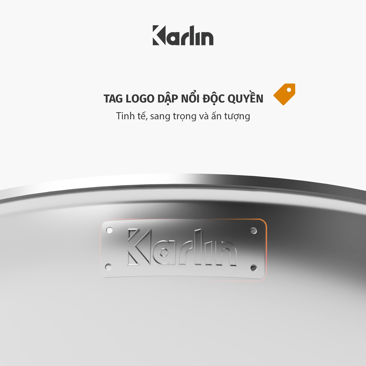Chảo Inox 316 Chống Dính KARLIN P26, Đáy 5 Lớp, 26cm Lòng Sâu, Không ...